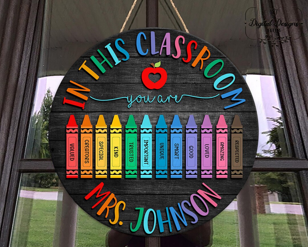 Custom Teacher Gifts, Personalized Teacher Door Sign, Back to School ...