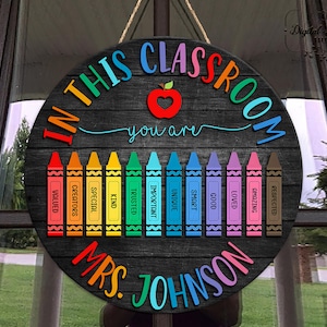 Custom Teacher Gifts, Personalized Teacher Door Sign, Back to School ...