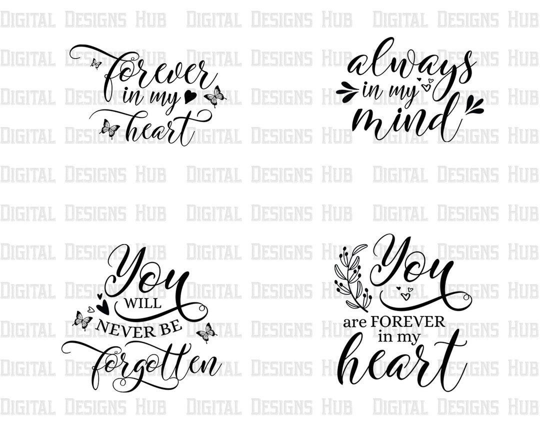 In Loving Memory Quotes Svg Png Bundle Memorial Png Printable Quotes ...