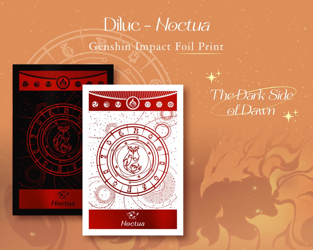 Diluc (noctua) | Genshin Impact – Foil Print Constellation Series - Etsy