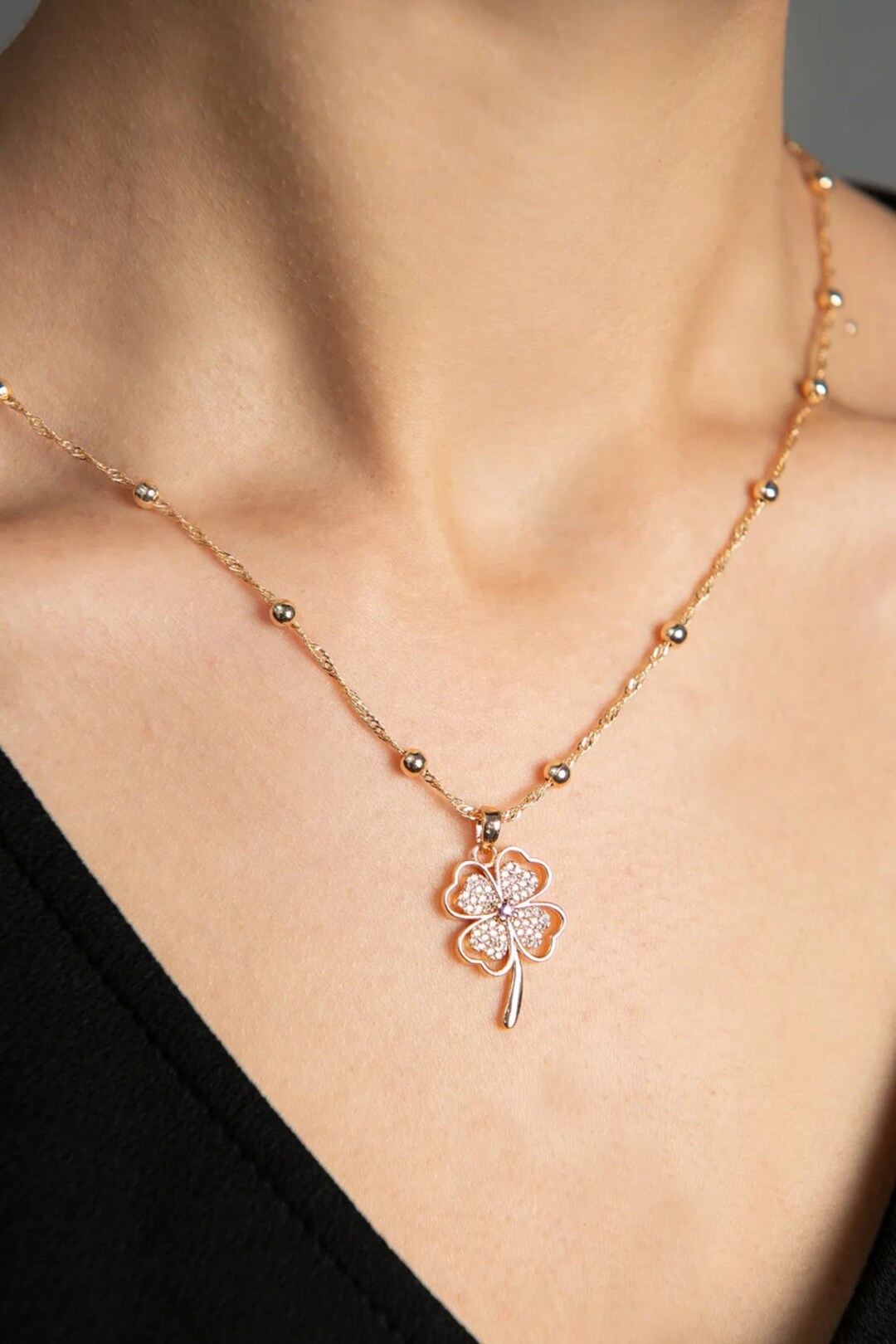 925 Sterling Silver Clover Model Necklace - Etsy