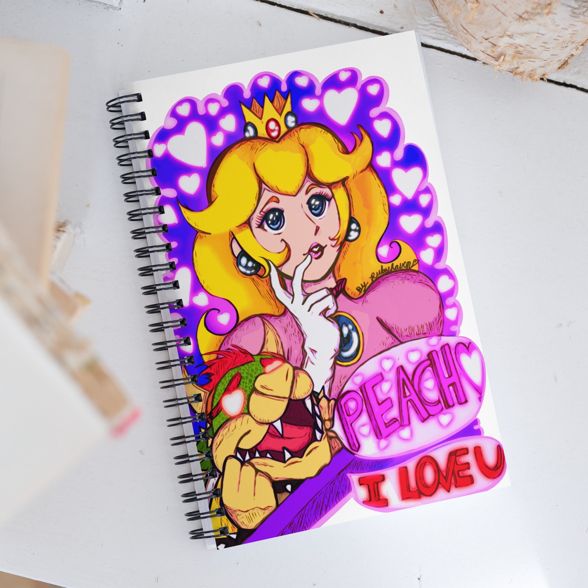 Princess Peach Bowser super Mario Spiral Notebook - Etsy