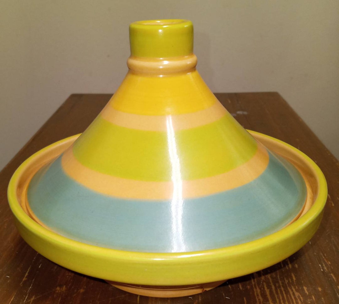 Vintage VAL DO SOL Bright Yellow Moroccan Tangine Ceramic Bowl With Lid ...