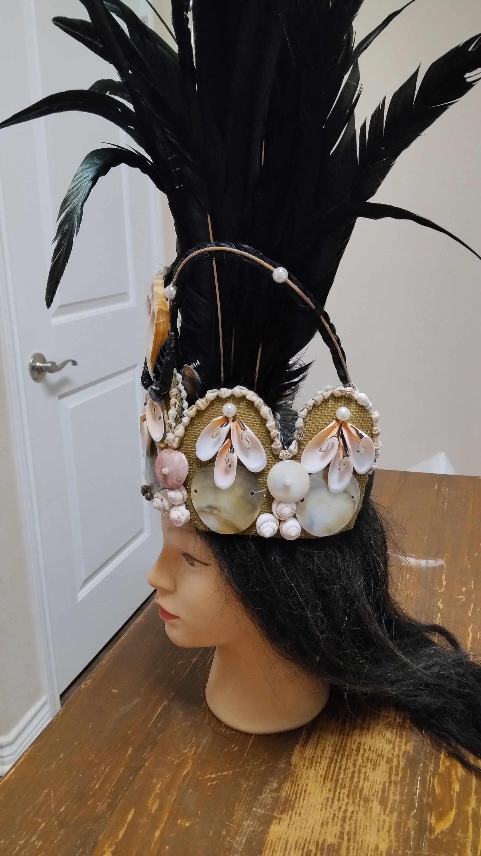 Tahitian Shell Headdress: Handsewn Performance Headpiece - Etsy