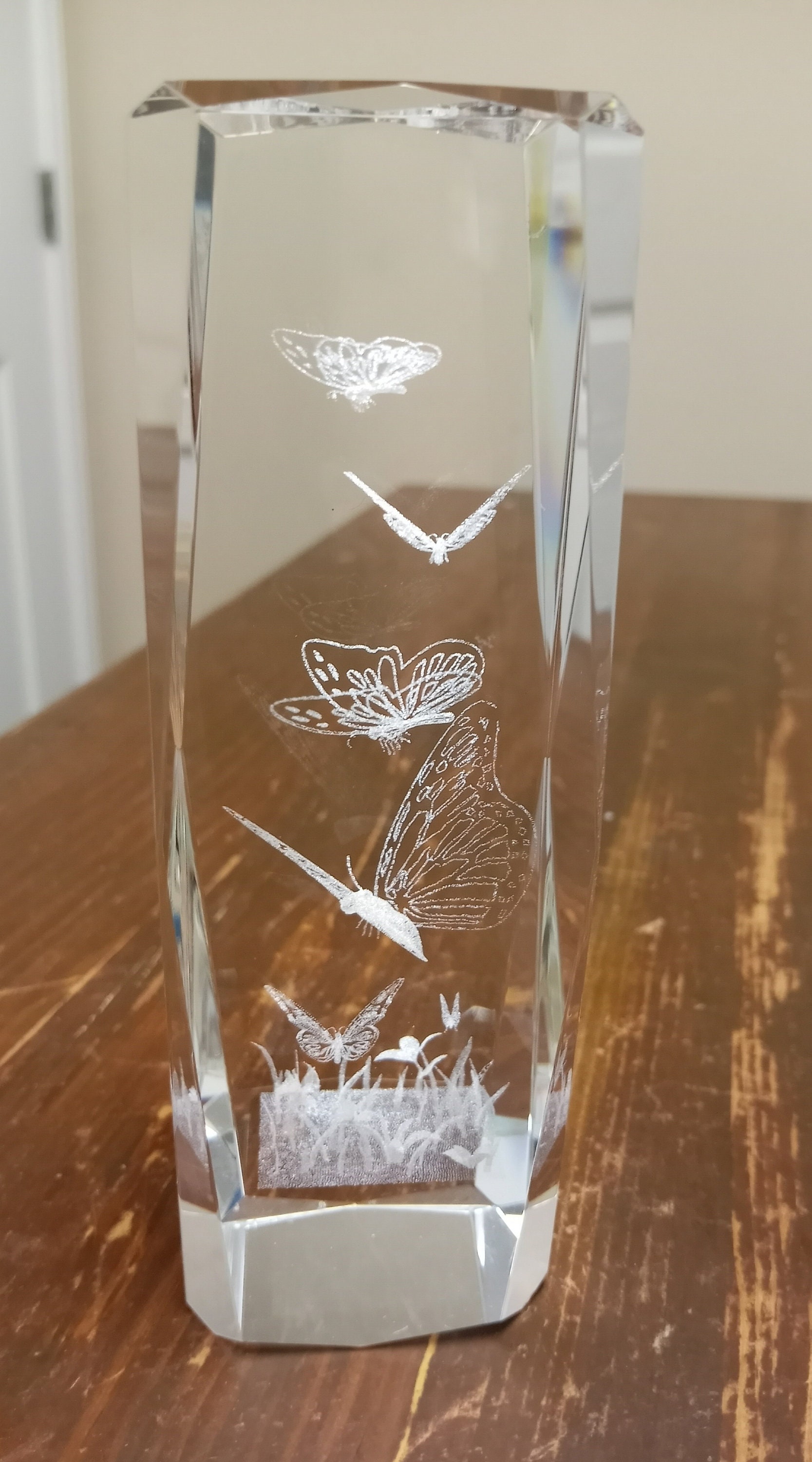 3d Vintage Crystal Glass Butterfly Paperweight - Etsy