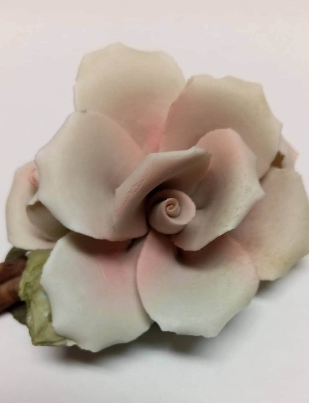 Vintage Porcelain Capodimonte Italy Blush Pink Rose With Leaves and ...