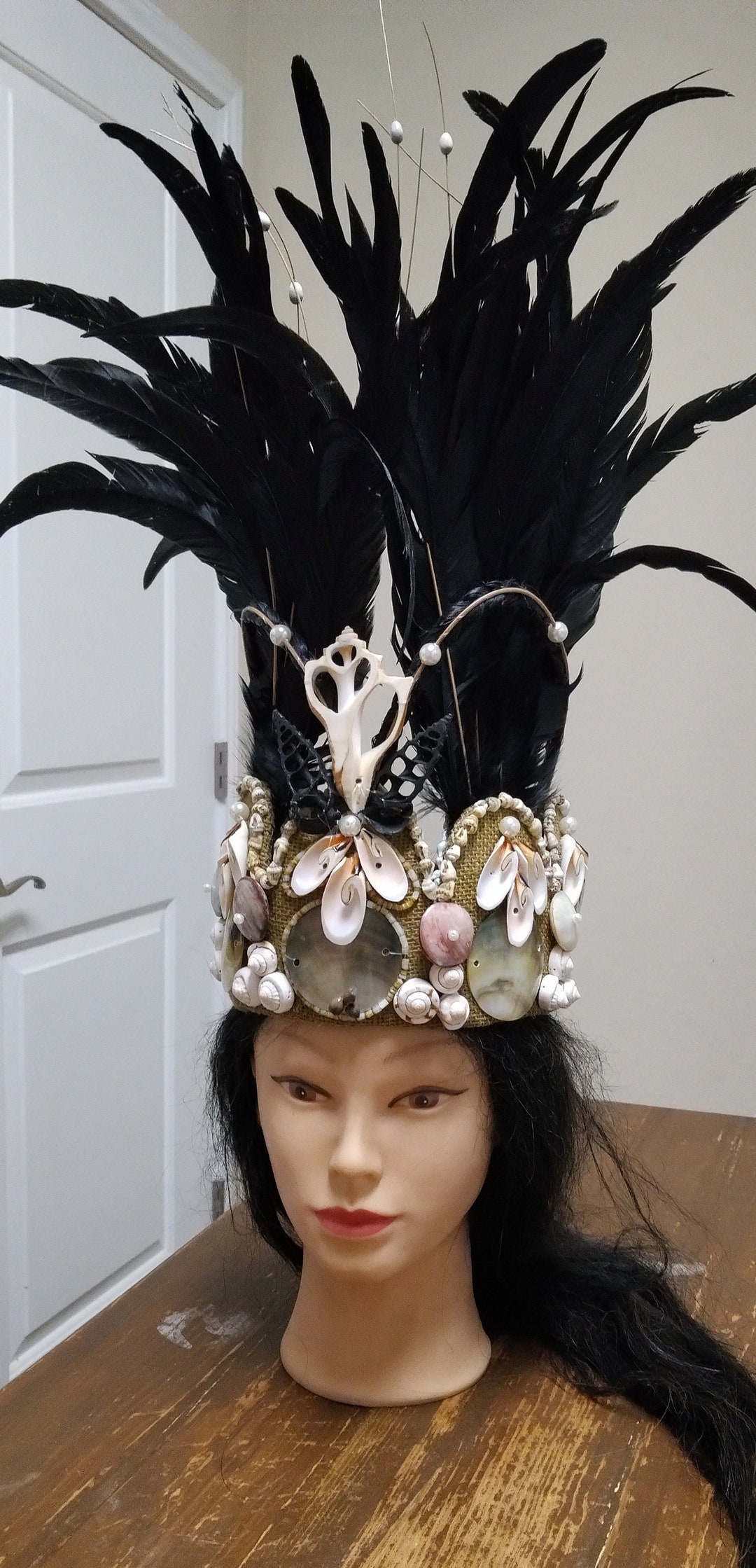 Tahitian Shell Headdress: Handsewn Performance Headpiece - Etsy