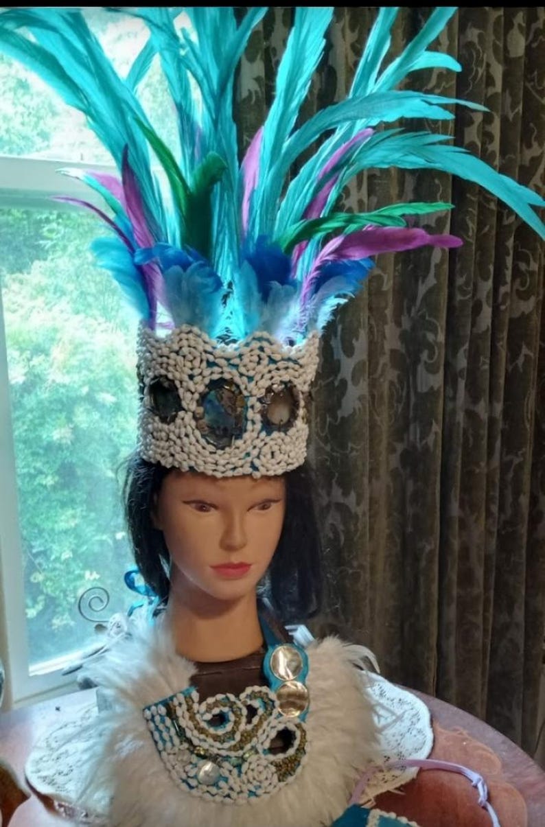 Tahitian Wind Costume Headdress and Chestpiece Customizable - Etsy