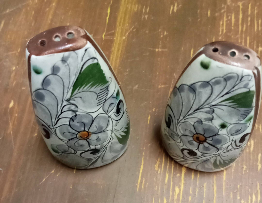Hecho En Mexico Handpainted Salt and Pepper Shakers - Etsy