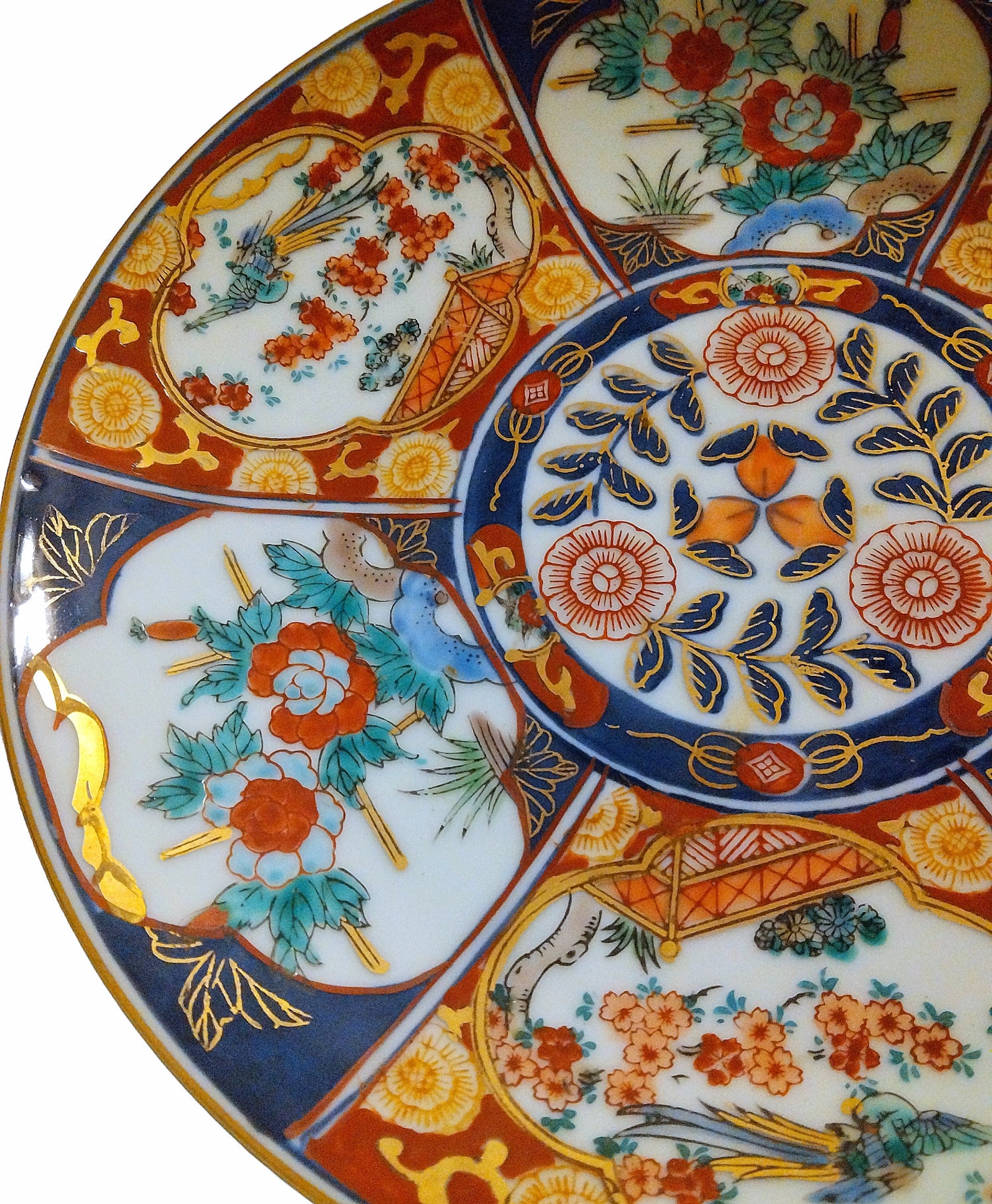 Antique Imari Handpainted Birds Flowers Platter 10.5 Japanese Wall ...
