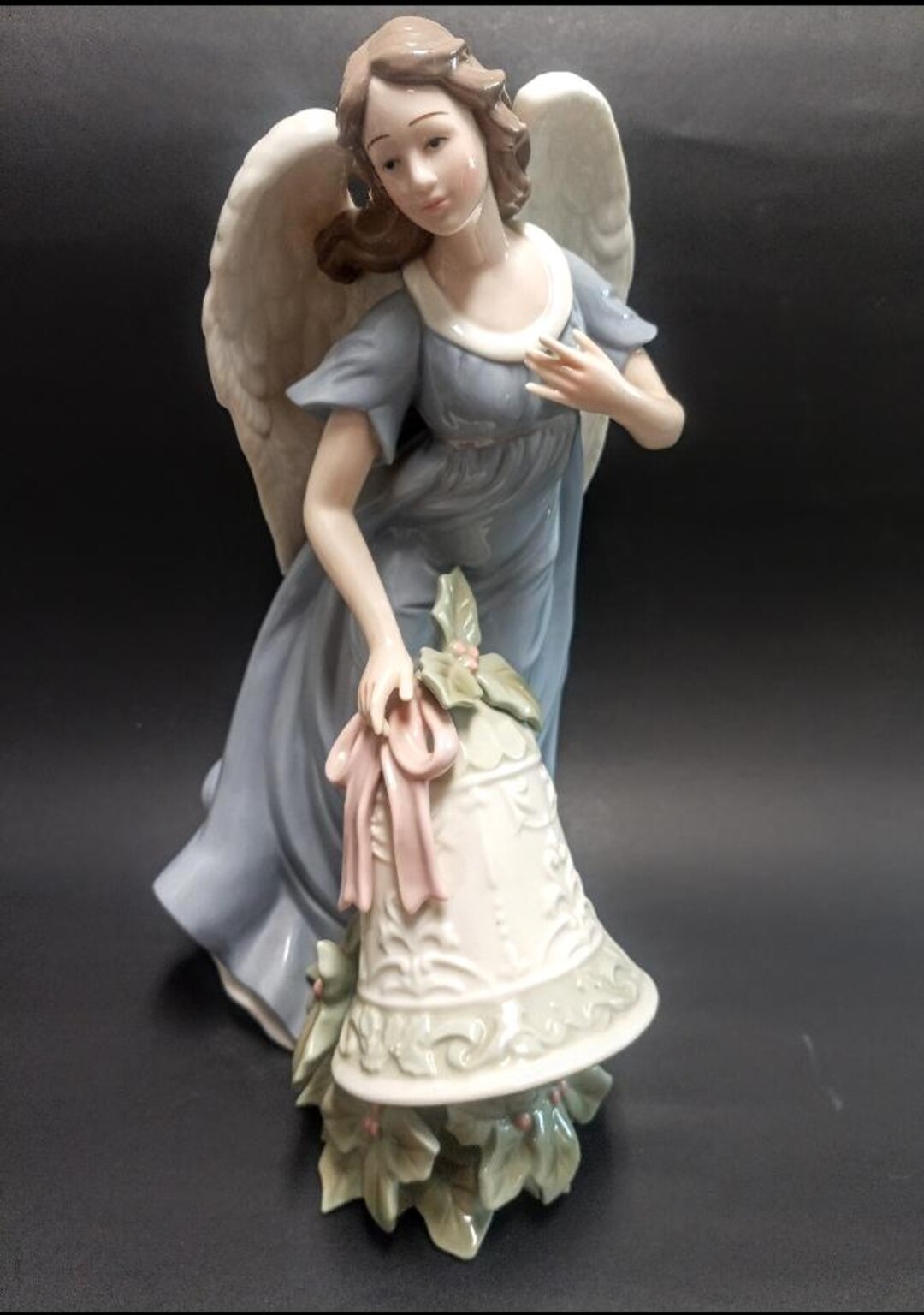 Vintage Grandeur Noel Porcelain Christmas Angel 2003 Holy Bell 12.5 ...