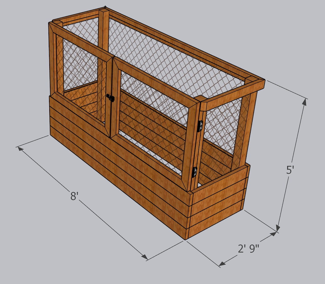 Raised Garden Bed With Deer Fence Plans - Etsy