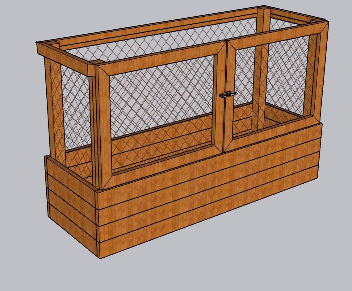 Raised Garden Bed With Deer Fence Plans - Etsy