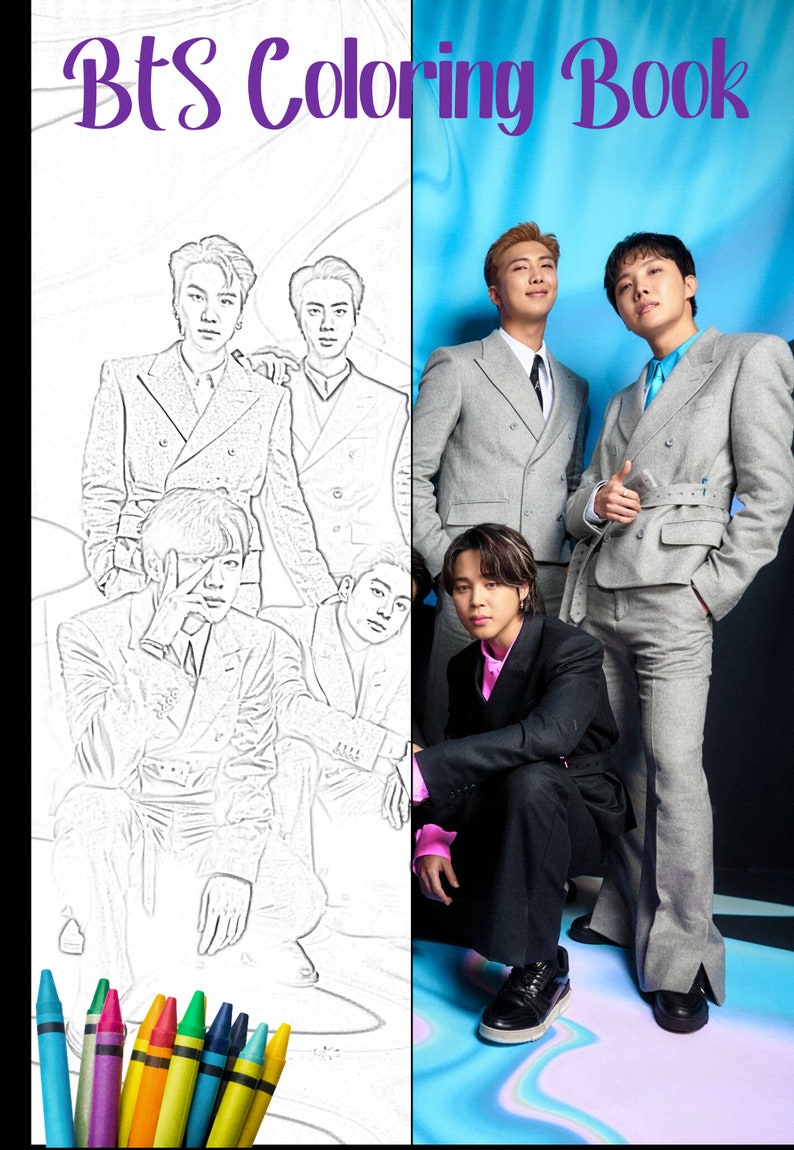 Jin Focus: Bangtan Sonyeondan Coloring Book 2022 Series 25 Pages Total ...