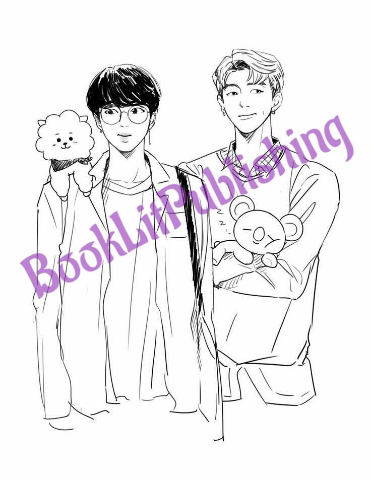 Jin Focus: Bangtan Sonyeondan Coloring Book 2022 Series 25 Pages Total ...