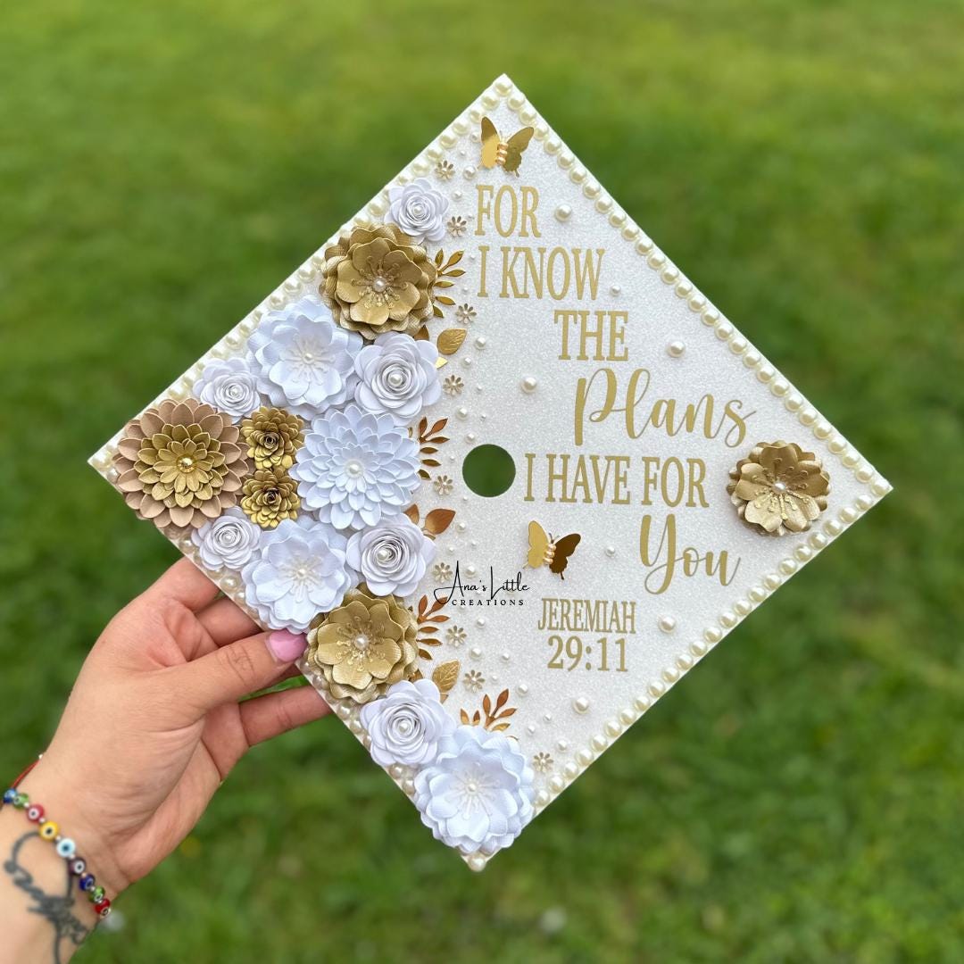 For I Know the Plans I Have for You Graduation Cap Topper, Personalized ...
