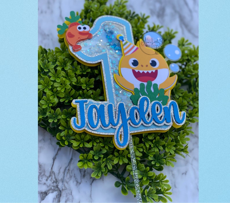 Baby Shark Cake Topper Baby Shark 3D Cake Topper Yellow Baby - Etsy