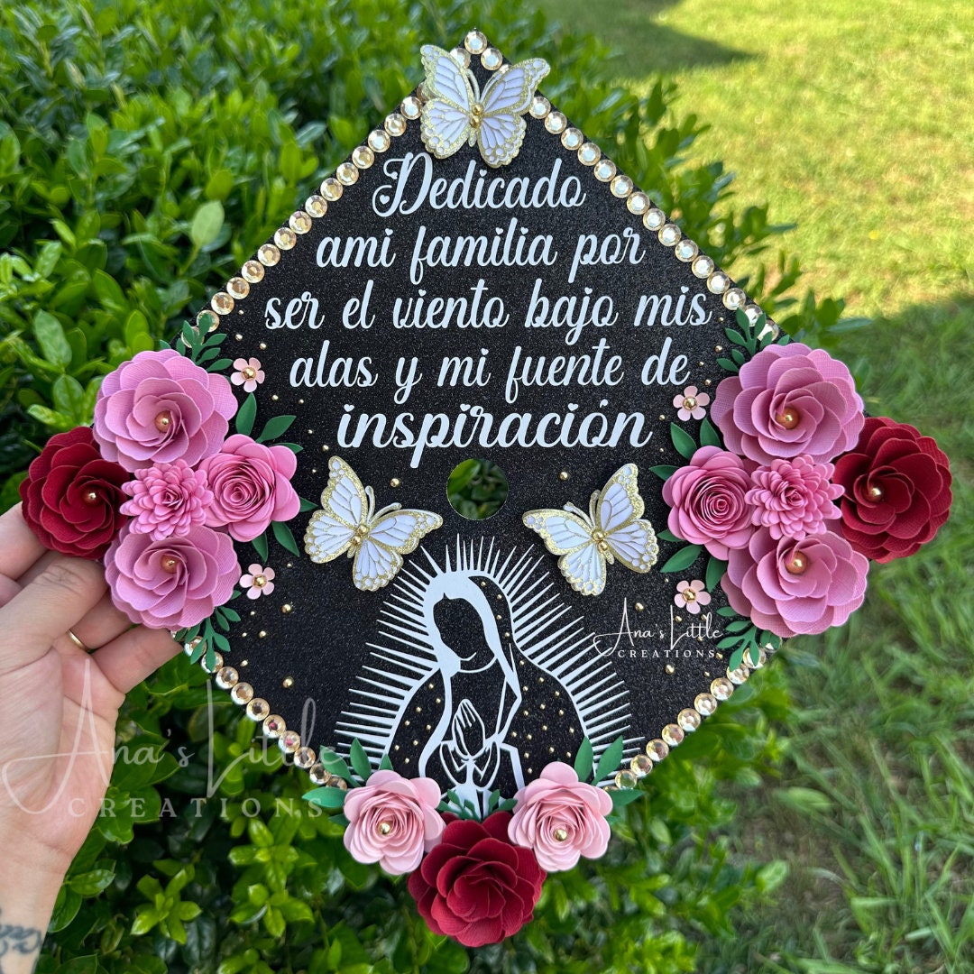 Custom Grad Cap, Cap Topper Decorated, Pink Flowers Grad Cap Topper ...