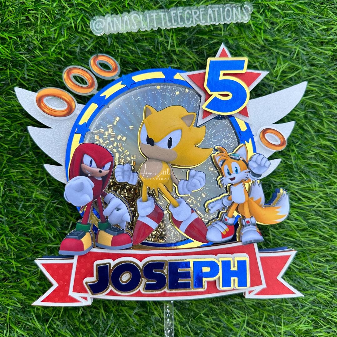 Super Sonic Cake Topper, 3D Cake Topper Sonic the Hedgehog, Super Sonic ...