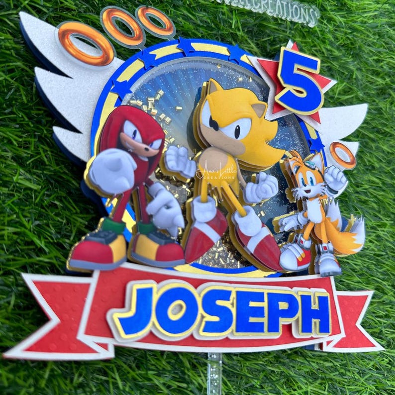3D Sonic Cake Topper: Personalized Birthday Party Decoration - Etsy