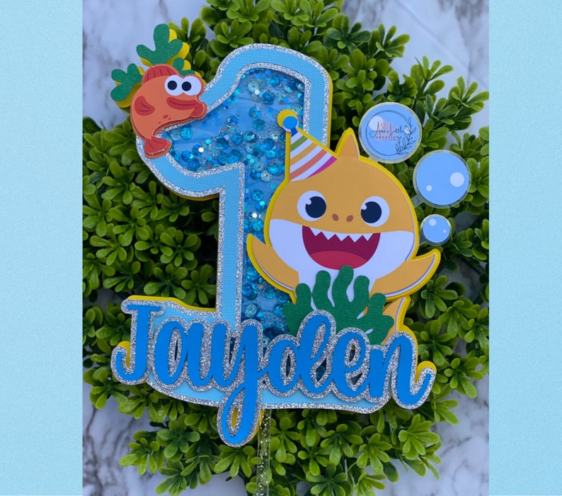 Baby Shark Cake Topper Baby Shark 3D Cake Topper Yellow Baby - Etsy