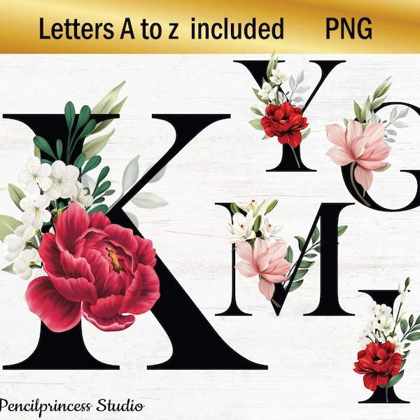 Floral Alphabet - Etsy