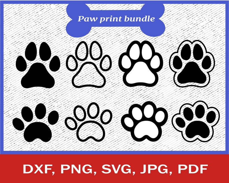 Paw Print Svg Dog Paw Prints Svg Cat Paw Prints Svg Pet Paw - Etsy