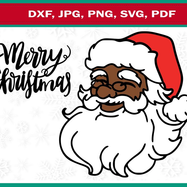 Black Santa Svg - Etsy