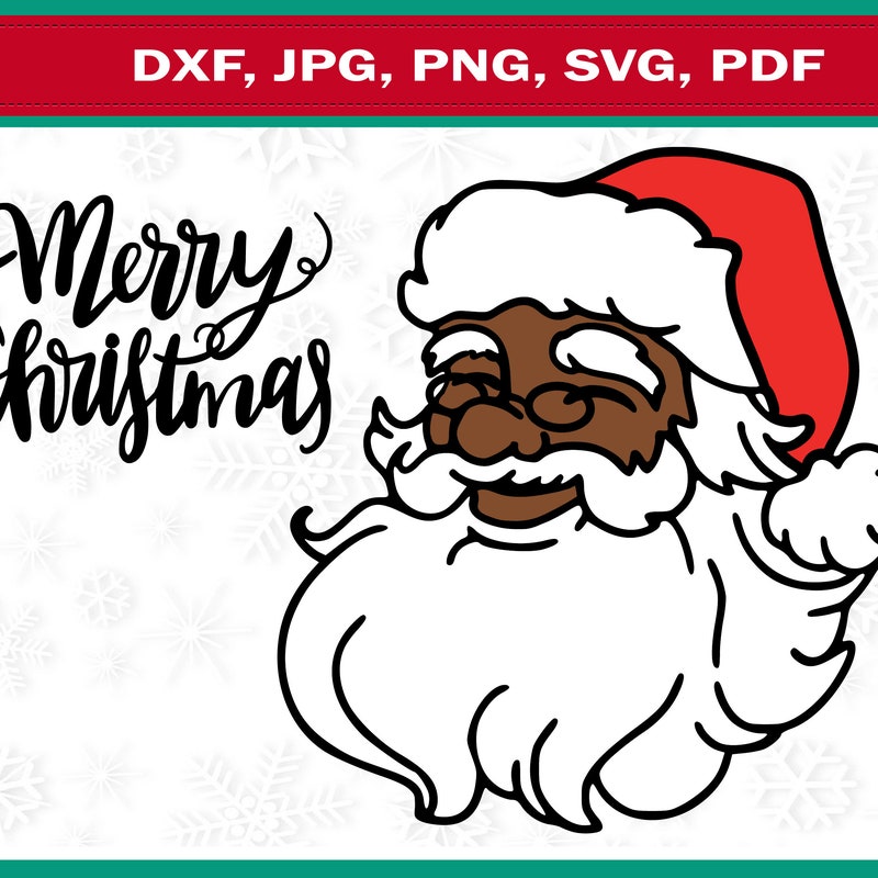 Black Santa Svg - Etsy
