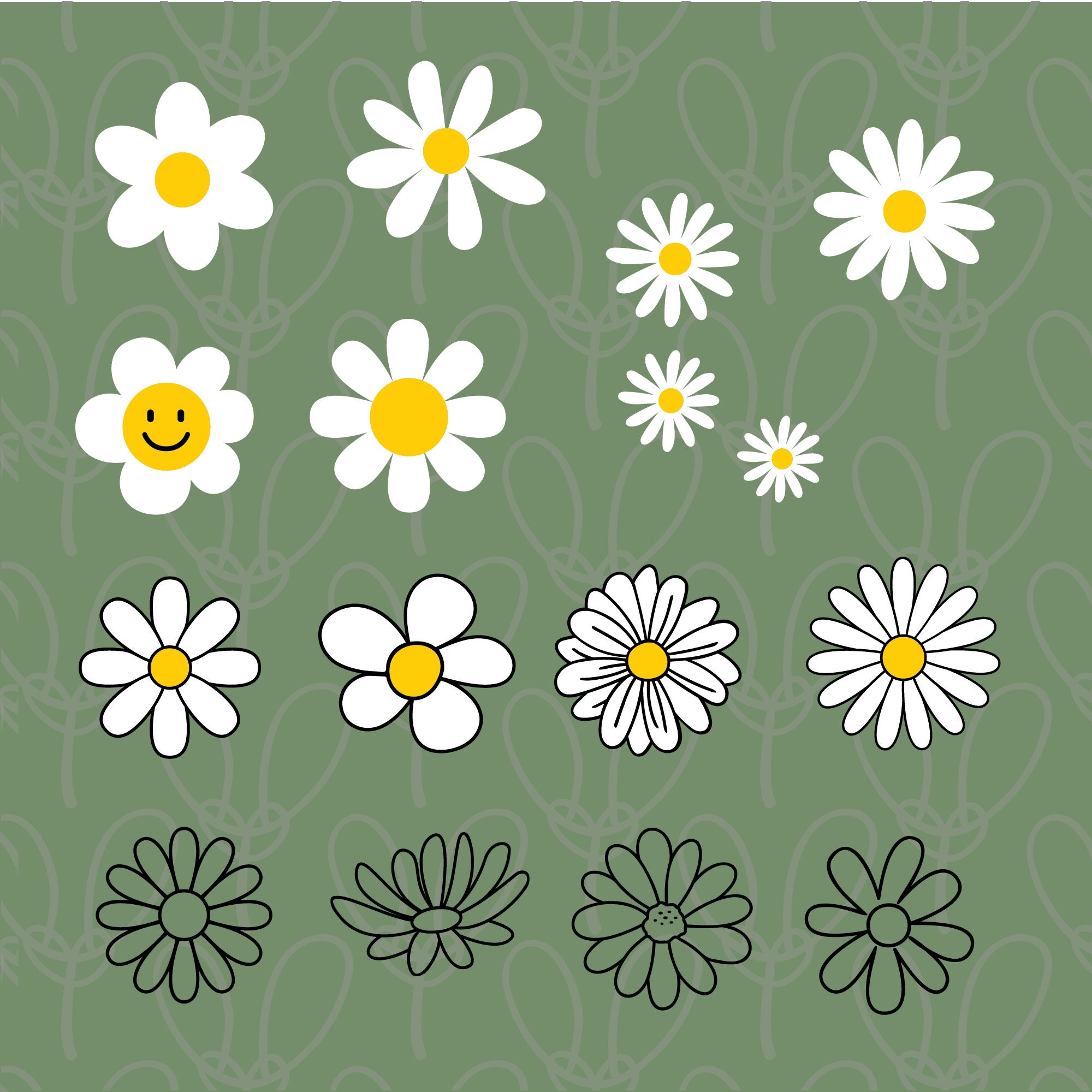 Daisy Svg Daisy Png Simple Daisy Svg Daisy Monogram Daisy - Etsy Sweden