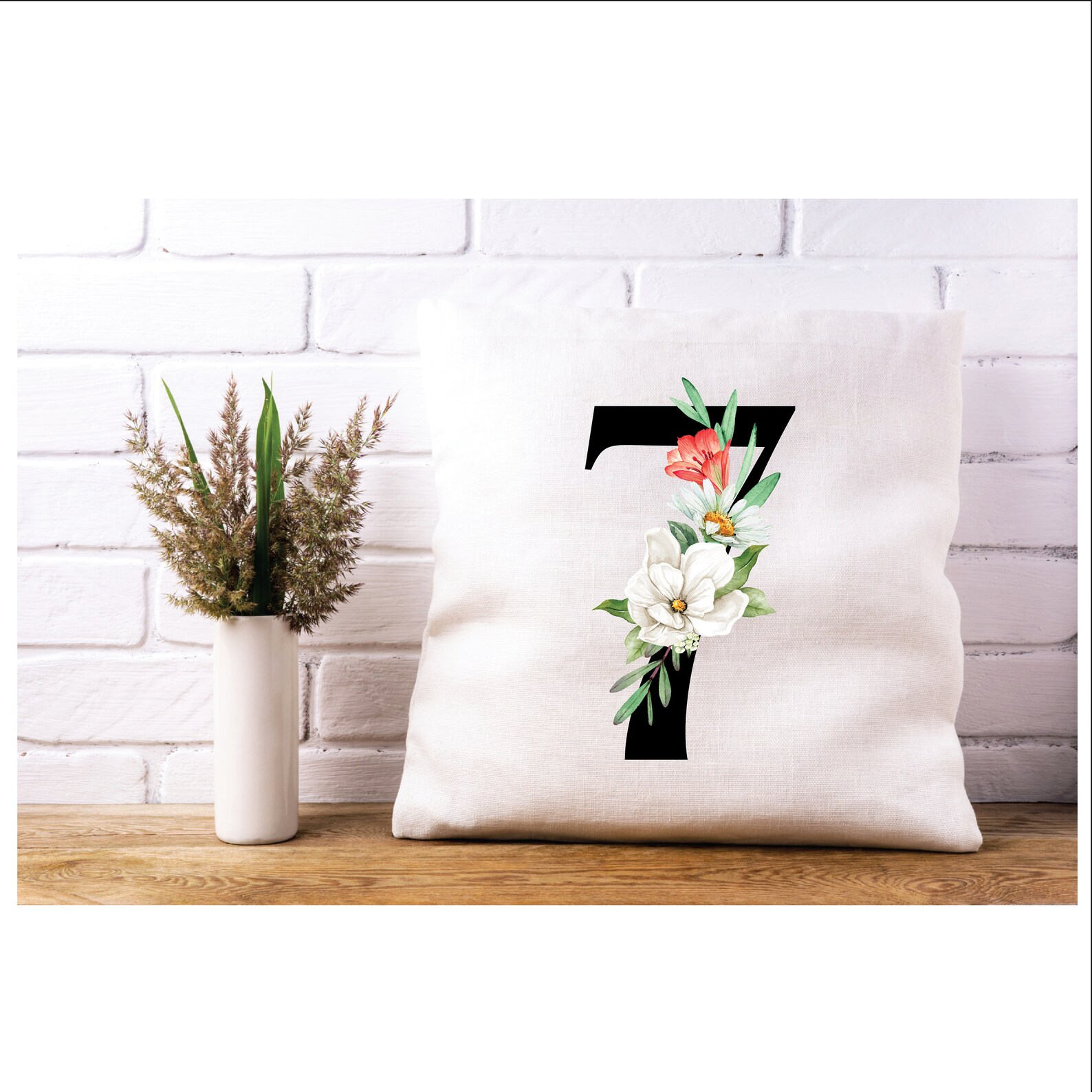 Commercial Use, Floral Numbers, Watercolor Floral Numbers, Floral ...