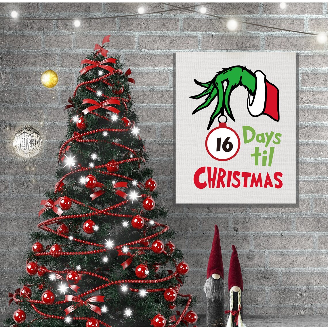 Grinch SVG, Grinch Countdown SVG, Grinch Hand Holding Ornament ...