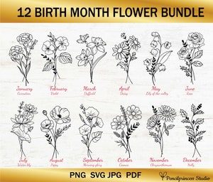 Set of 12 Dainty Floral Svg, Dainty Leaf Svg, Minimalist Flower Svg ...