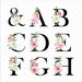 Floral Alphabet, Watercolor Floral Alphabet, Floral Alphabet, Floral ...