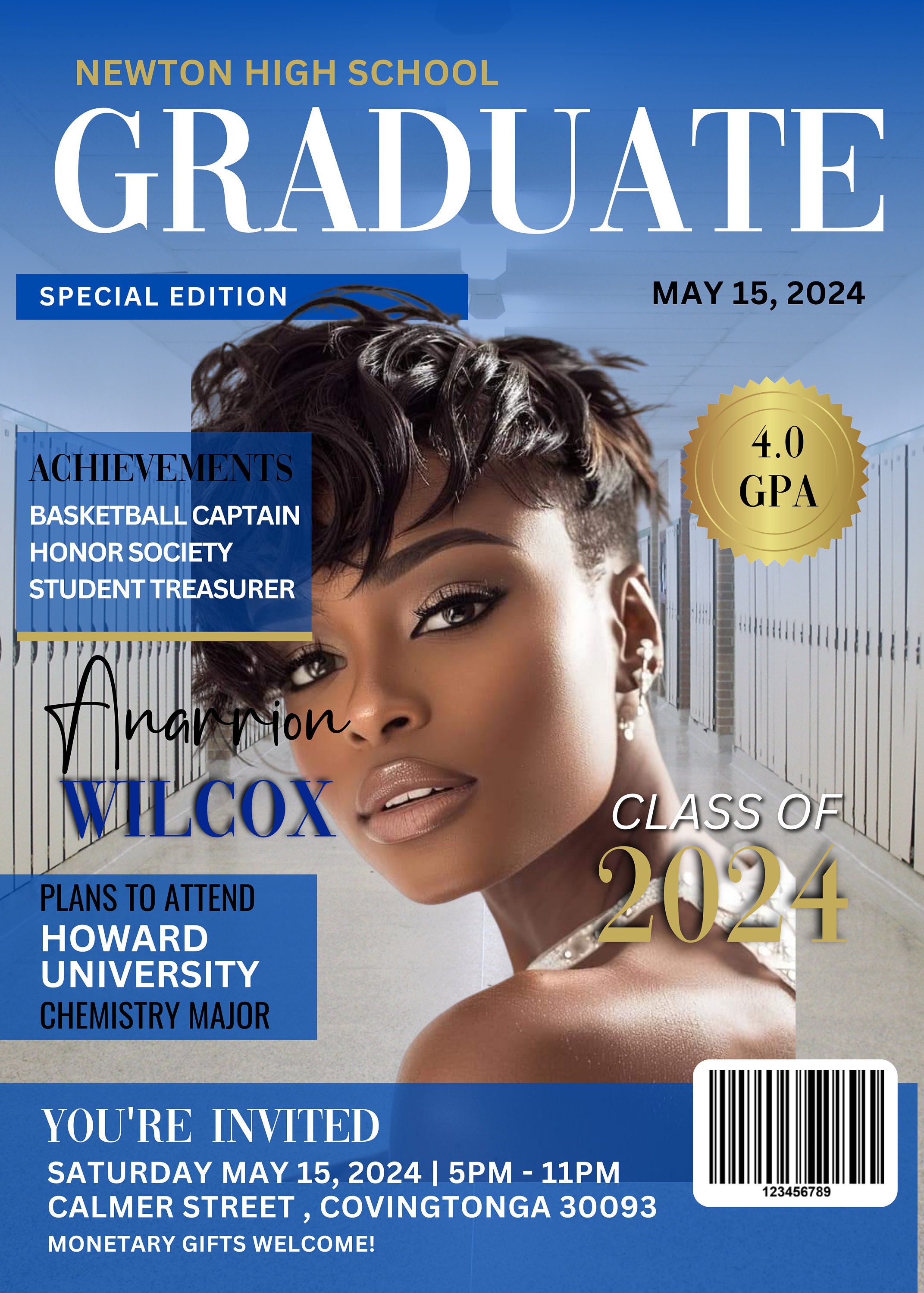 Graduation Editable Magazine Template - Etsy