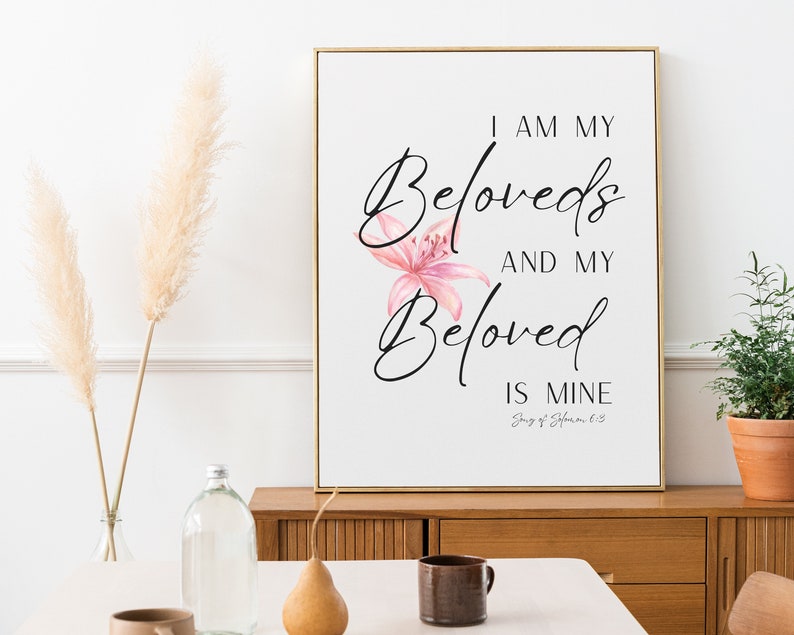I Am My Beloveds, and My Beloved is Mine, Christian Wall Art, Faith ...