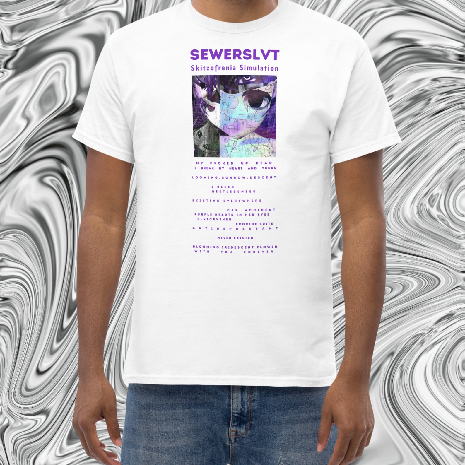 SEWERSLVT Skizophrenia Simulation Dnb Cover Album T Shirt - Etsy