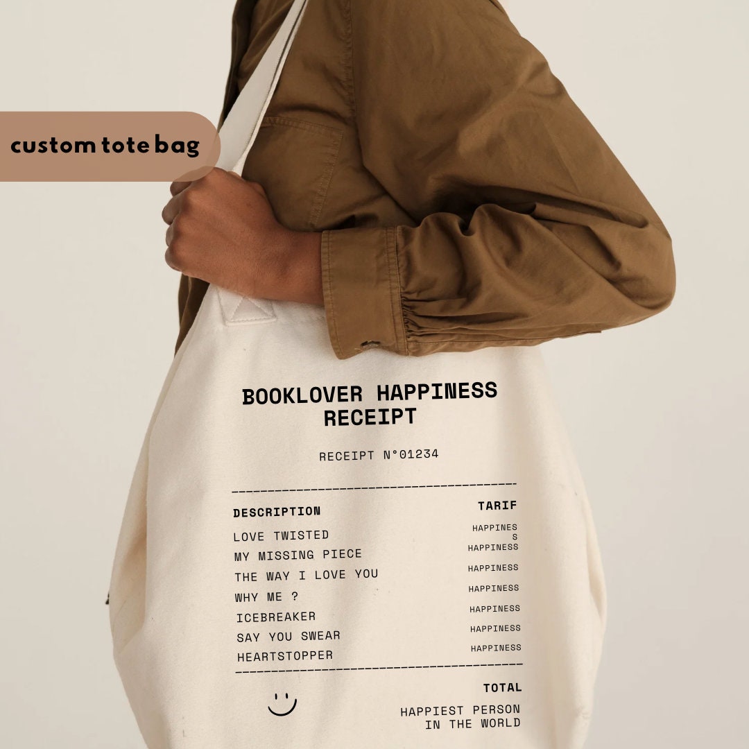 Personalized Book Lover Bag Custom Book Bag Gift for Book Lovers Book ...