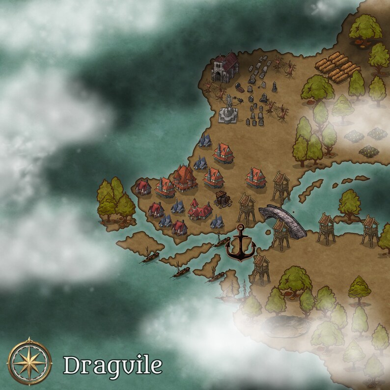 Parchment Style Map - Realistic or Fantastic - Etsy