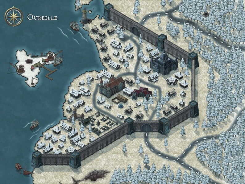 Parchment Style Map Realistic or Fantastic | Etsy