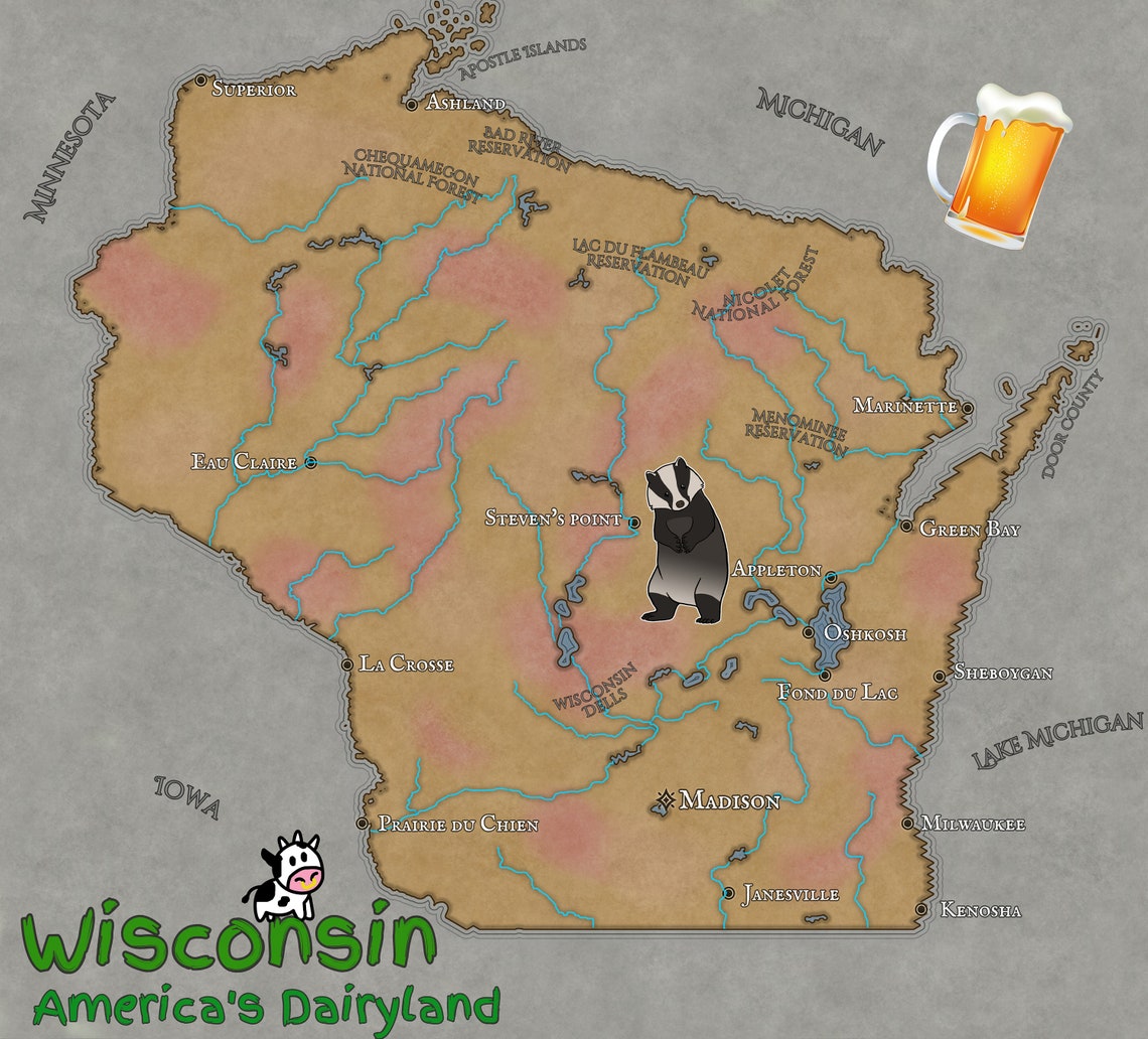 Parchment Style Map - Realistic or Fantastic - Etsy