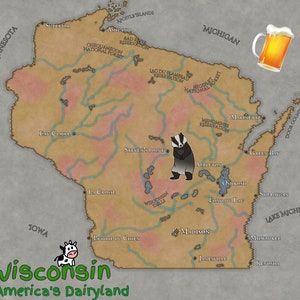 Parchment Style Map Realistic or Fantastic | Etsy