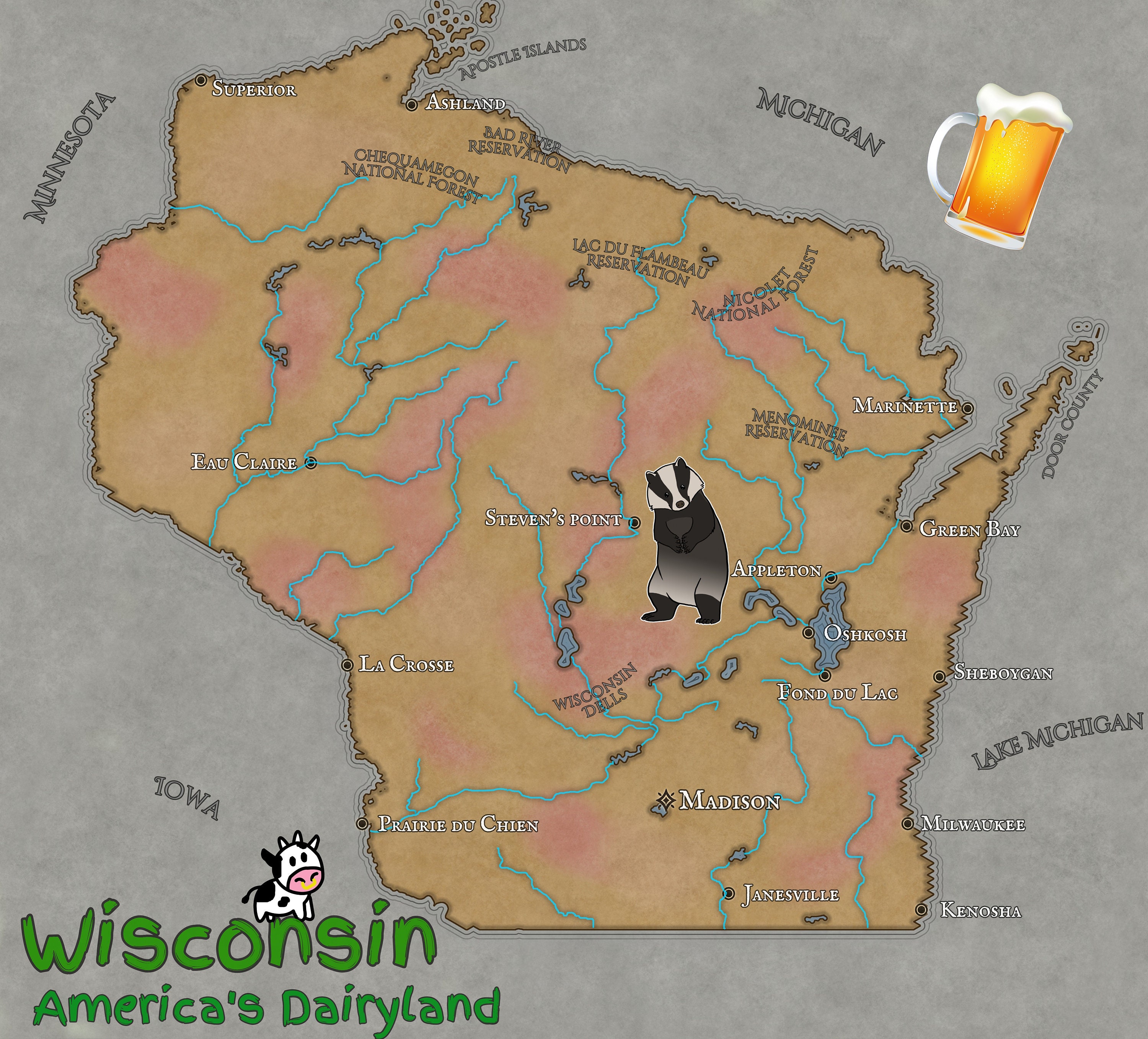 Parchment Style Map - Realistic or Fantastic - Etsy