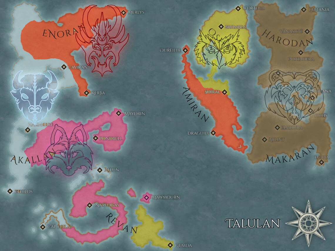 Parchment Style Map - Realistic or Fantastic - Etsy