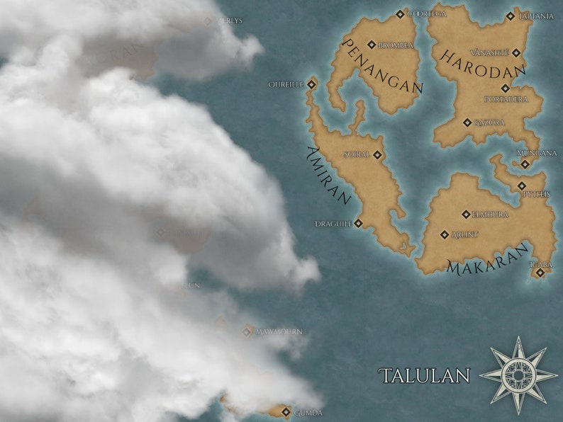 Parchment Style Map - Realistic or Fantastic - Etsy