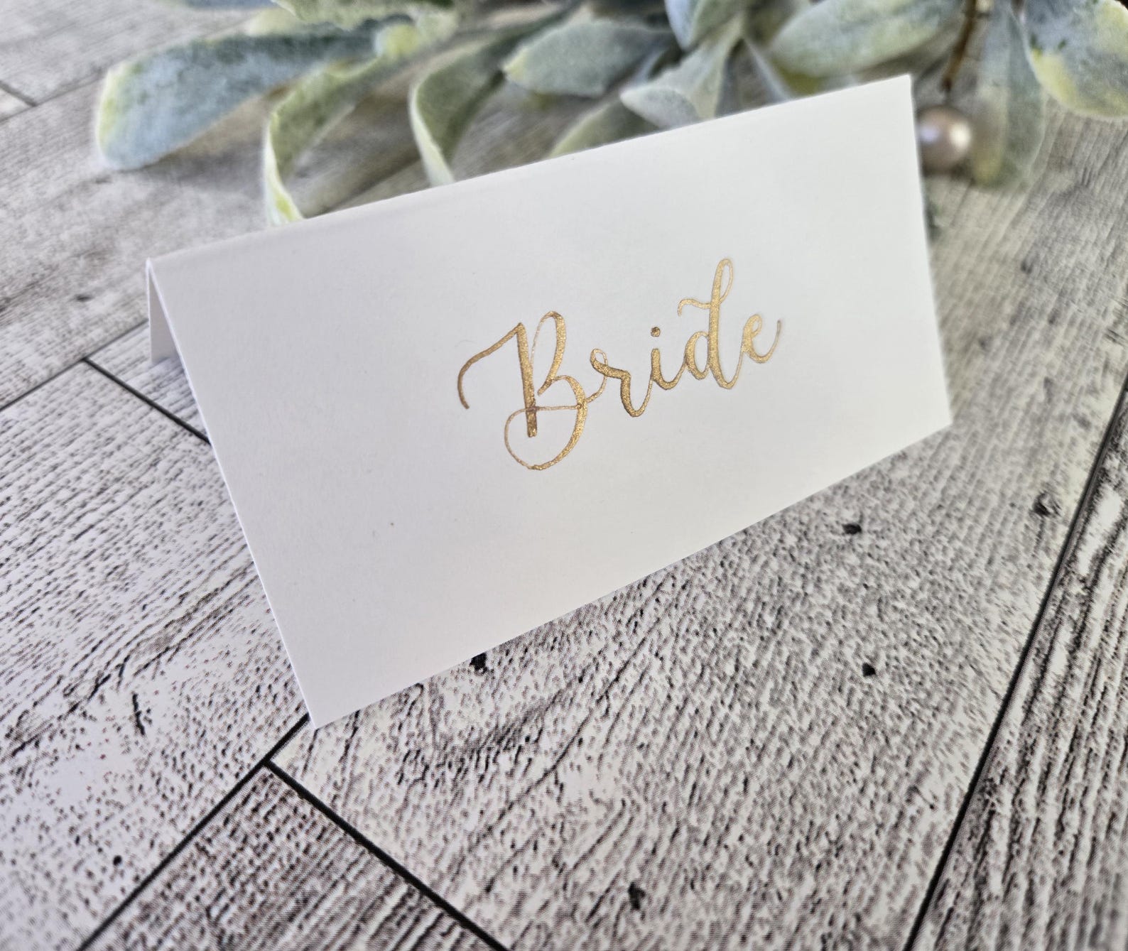 Handwritten Calligraphy Place Cards: Folded Wedding, Holiday, Event ...