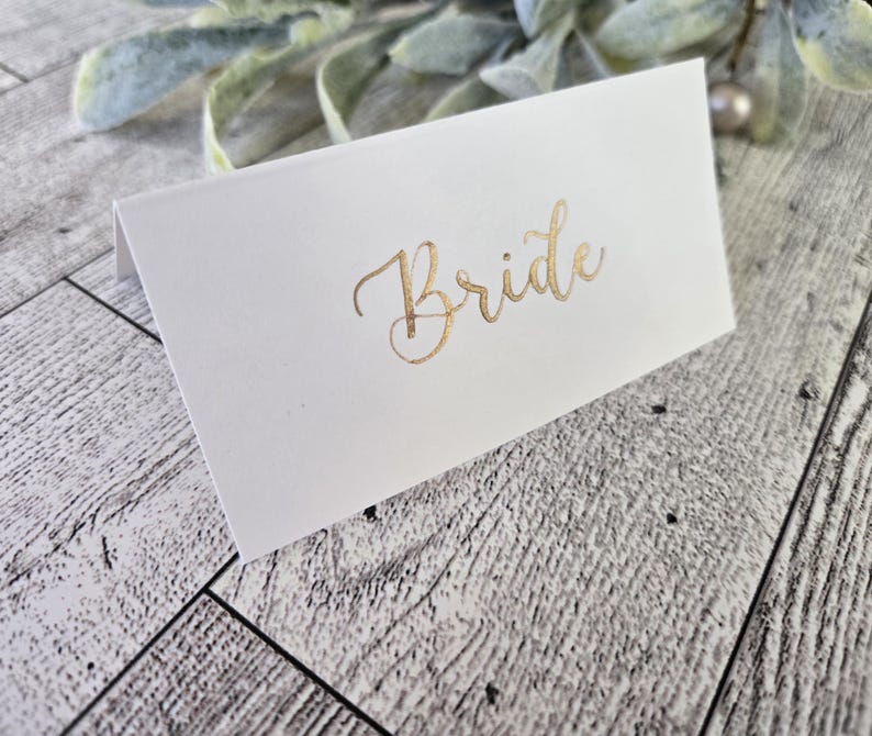 Handwritten Calligraphy Place Cards: Folded Wedding, Holiday, Event ...