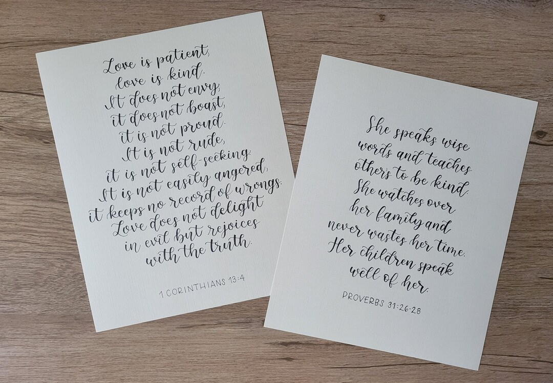 Custom Handwritten Calligraphy Print, Love Letter, Scripture Verse - Etsy