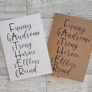 Father's Day Card Father's Day Acronym Father - Etsy
