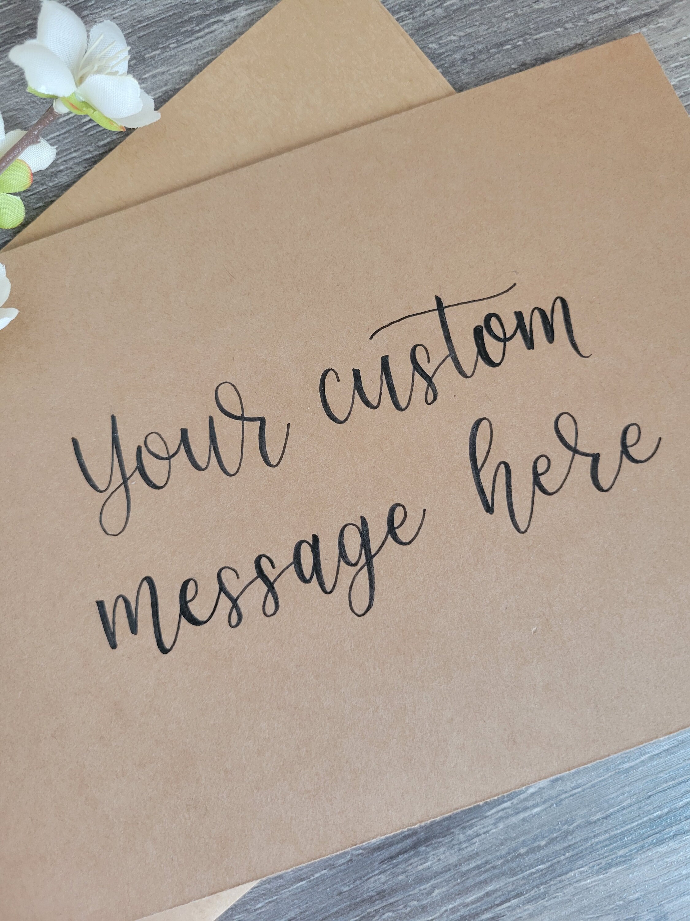 Custom Calligraphy Card Hand Lettered Card Custom Greeting - Etsy